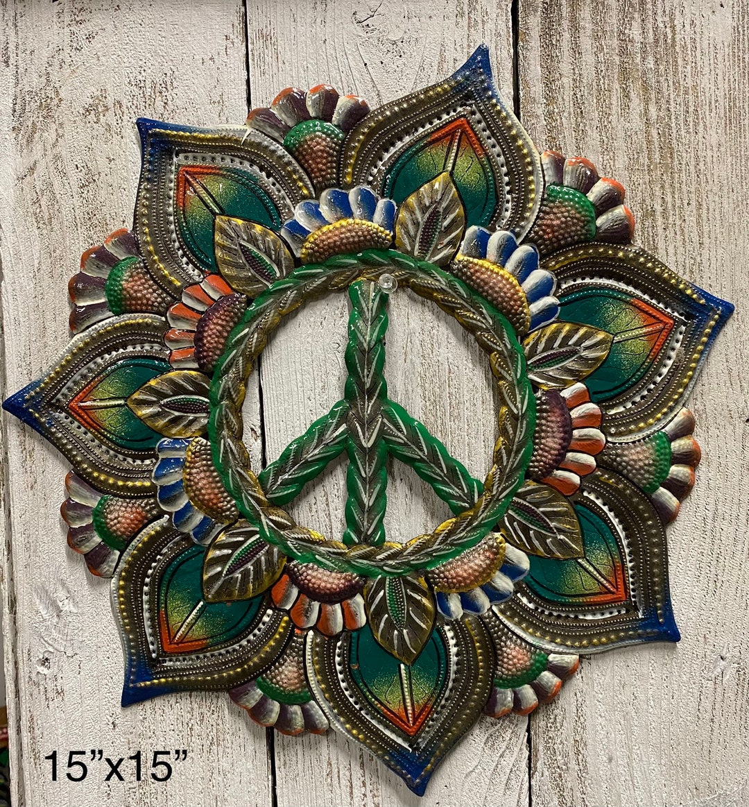 Handmade Metal Peace Sign: Haitian Fair Trade Art - Etsy