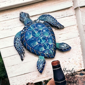 Turtle Wall Decor Nautical Coastal Home Sea Art Handcraft Ocean ...