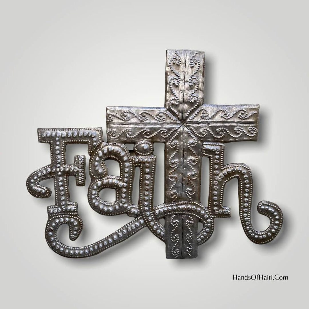 Faith Cross Metal Sign Wall Art Decor Indoor Outdoor Faith Bible Holy ...