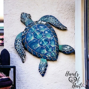 Turtle Wall Decor Nautical Coastal Home Sea Art Handcraft Ocean ...