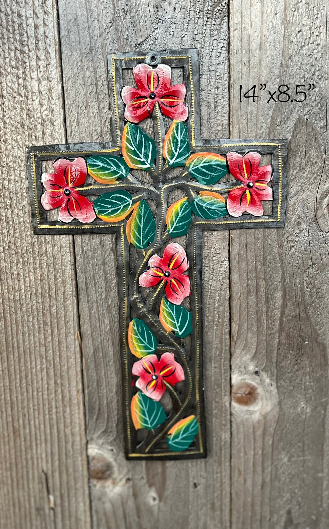 Cross Tree of Life Floral Flowers Garden Indoor Outdoor Decor Jesus ...
