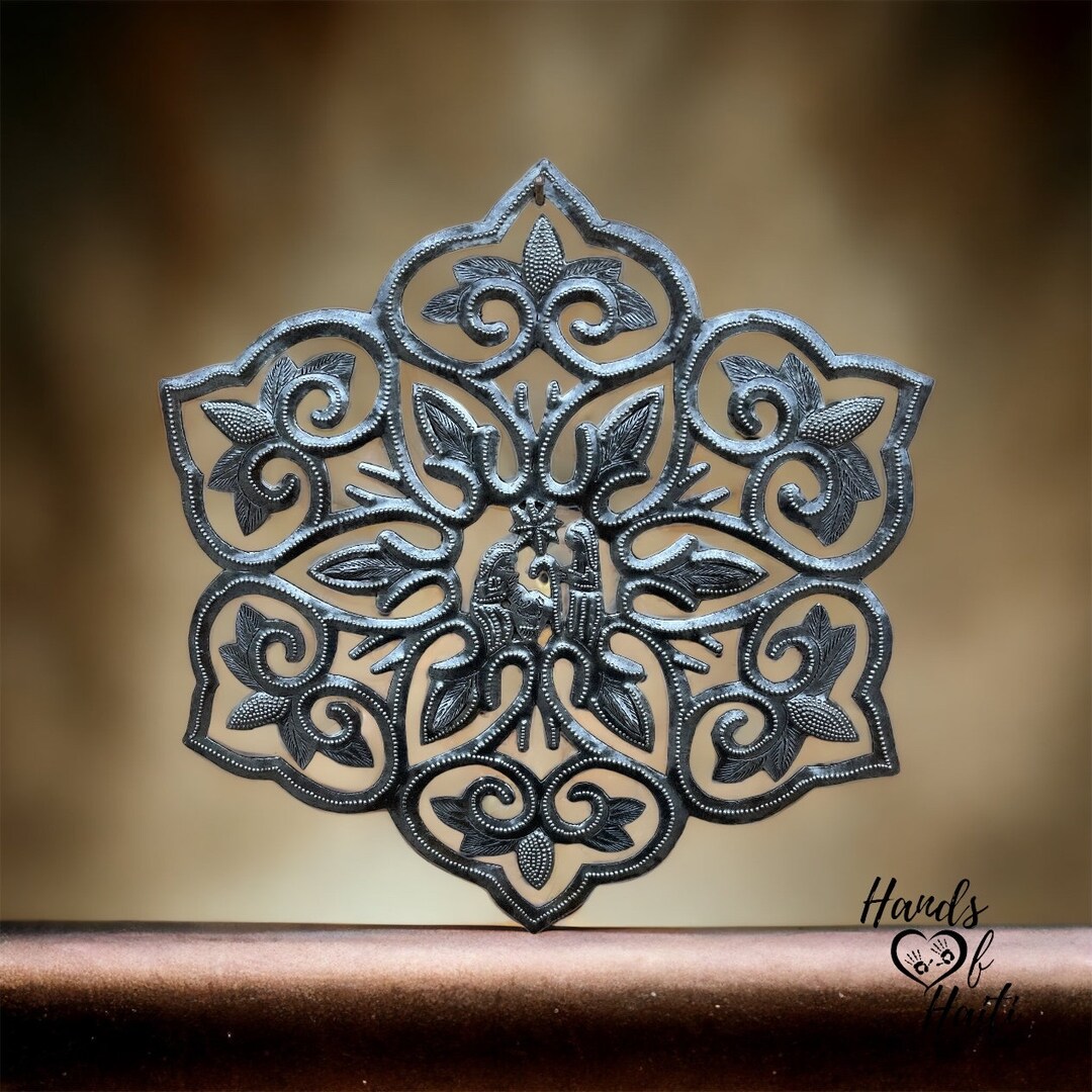 Nativity Snowflake Hanging Holy Family Mary Jesus Joseph Manger Noël ...