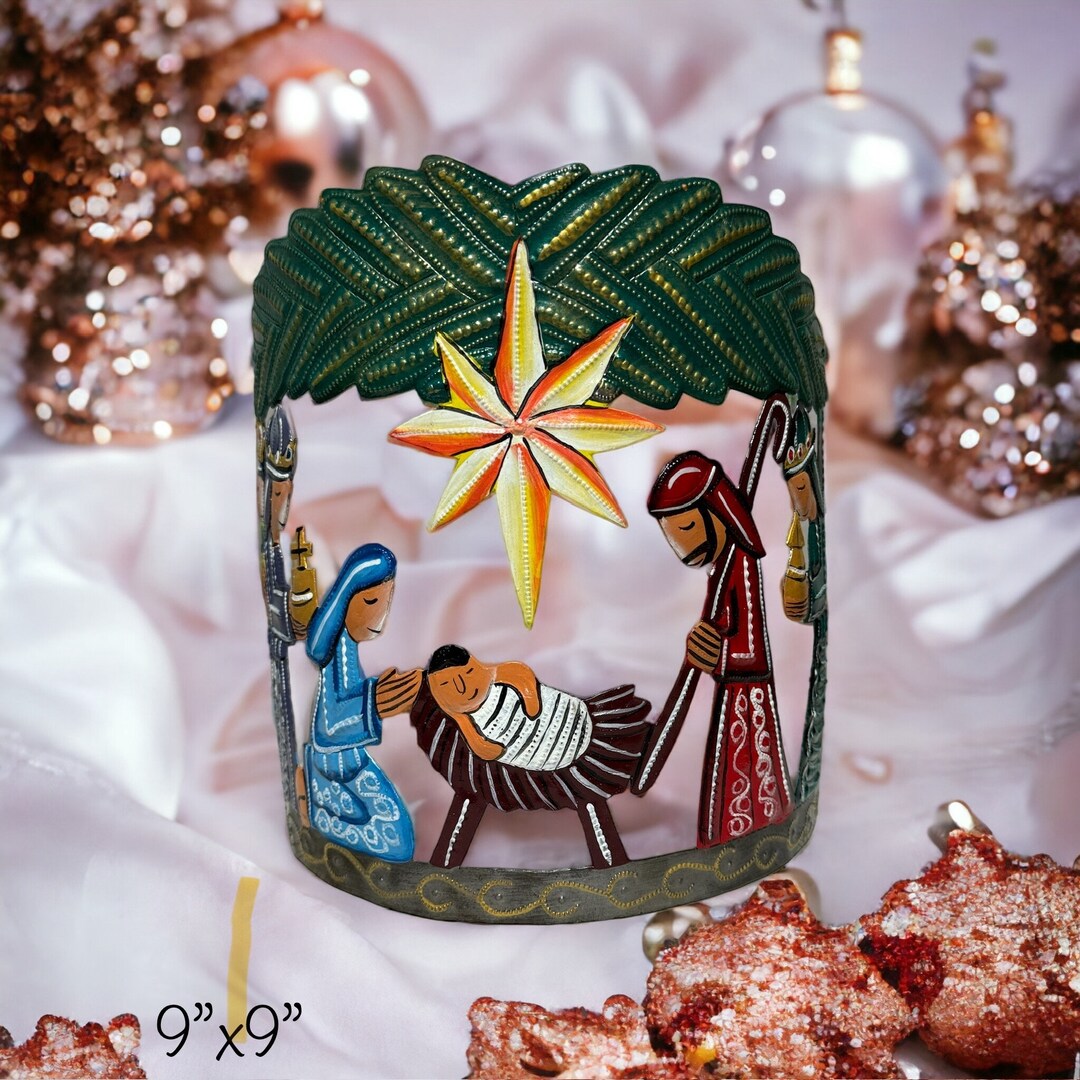 Nativity Standing Curved Christ Holy Family Mary Jesus Joseph Manger ...