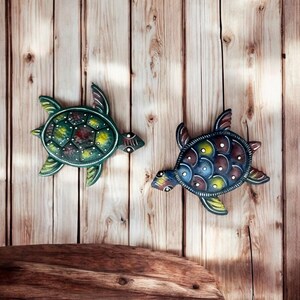 Turtle Set Wall Decor Nautical Coastal Home Sea Handcraft Ocean ...
