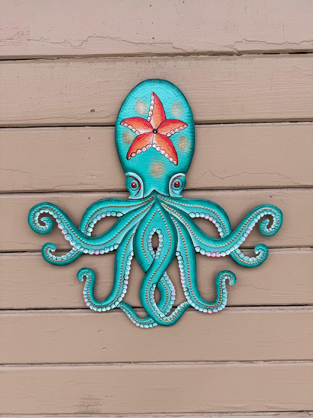 Metal Octopus, Turtle, Fish Ocean Sea Life Aquatic Beach HUGE Piece ...