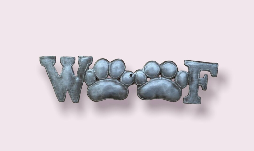 Metal Woof Puppy DOG MOM Handmade Sign Animal Lover Paws Veterinary ...