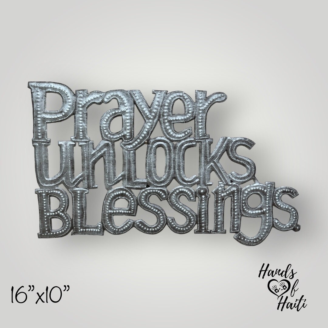 Prayer Unlocks Blessings Christian Bible Verse Church God Jesus Indoor ...