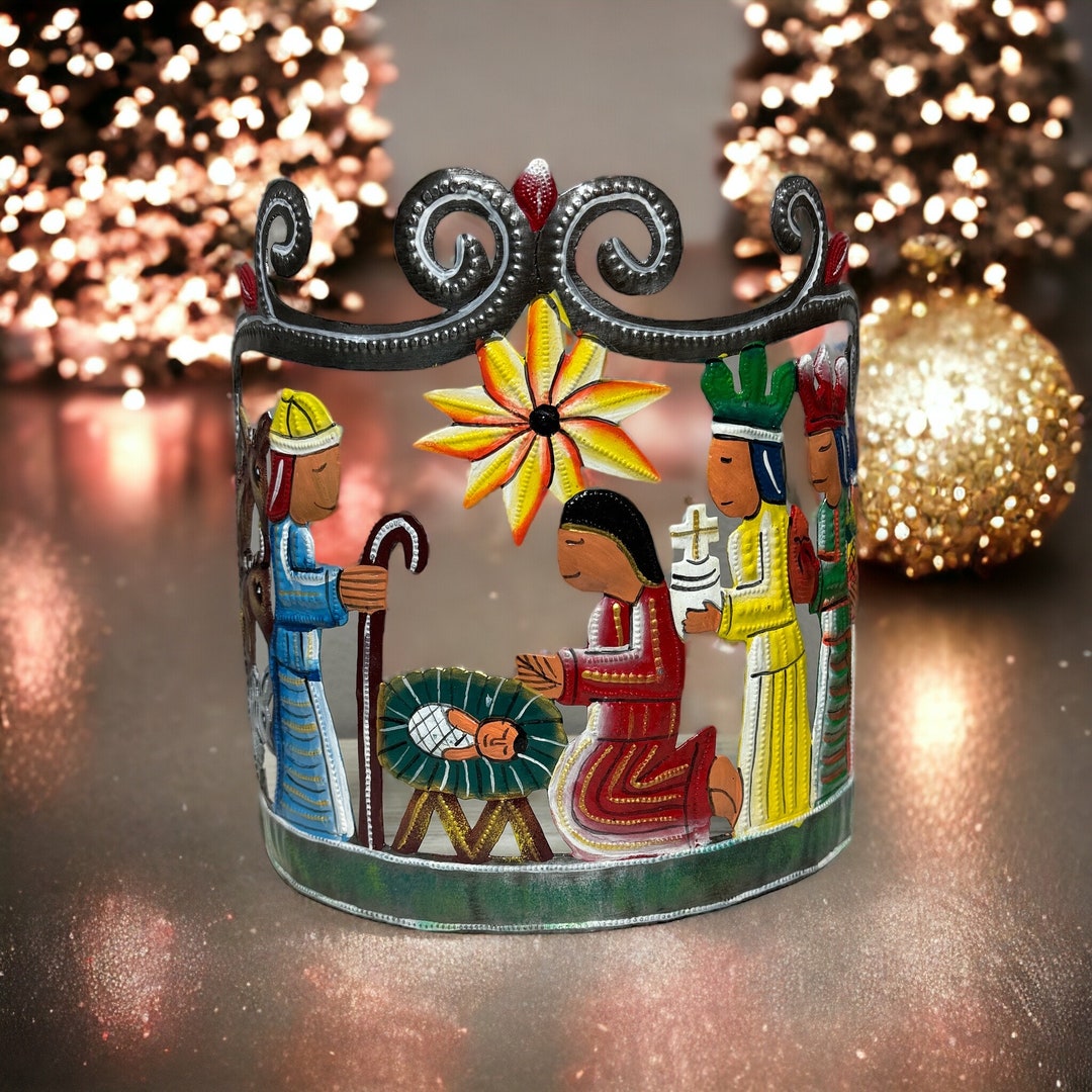 Nativity Standing Curved Christ Holy Family Mary Jesus Joseph Manger ...