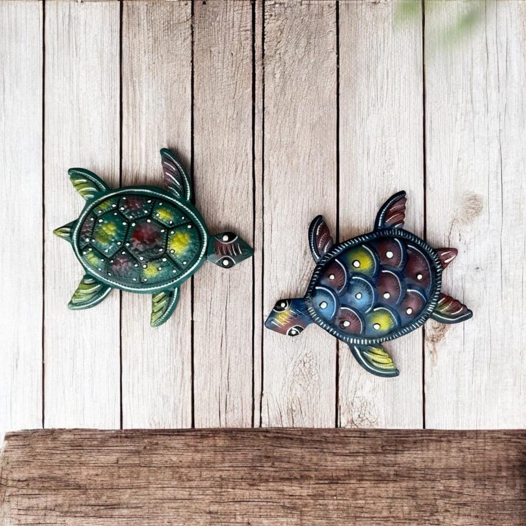 Turtle Set Wall Decor Nautical Coastal Home Sea Handcraft Ocean ...