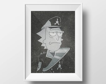 Rick and Morty Rick Sanchez Original Art Print Prison