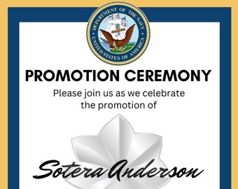 Army Promotion Invitation | Enlisted | Officer | Military | Digital ...