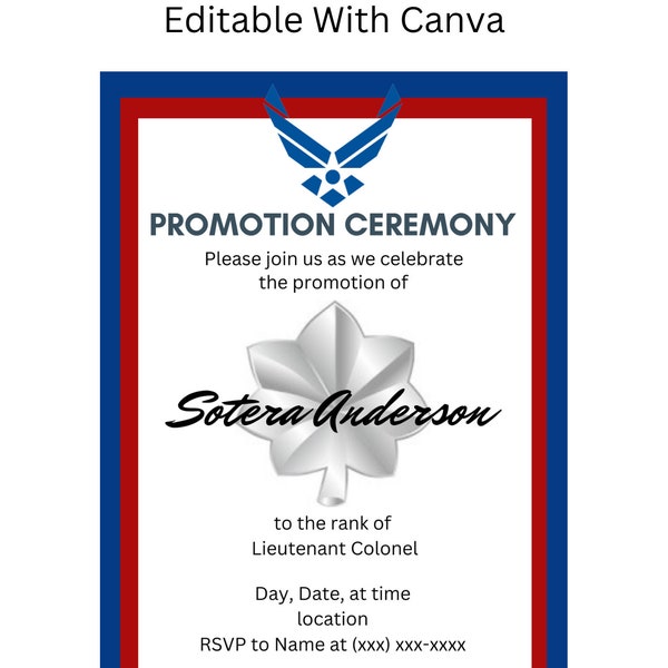 Military Promotion Invitation - Etsy