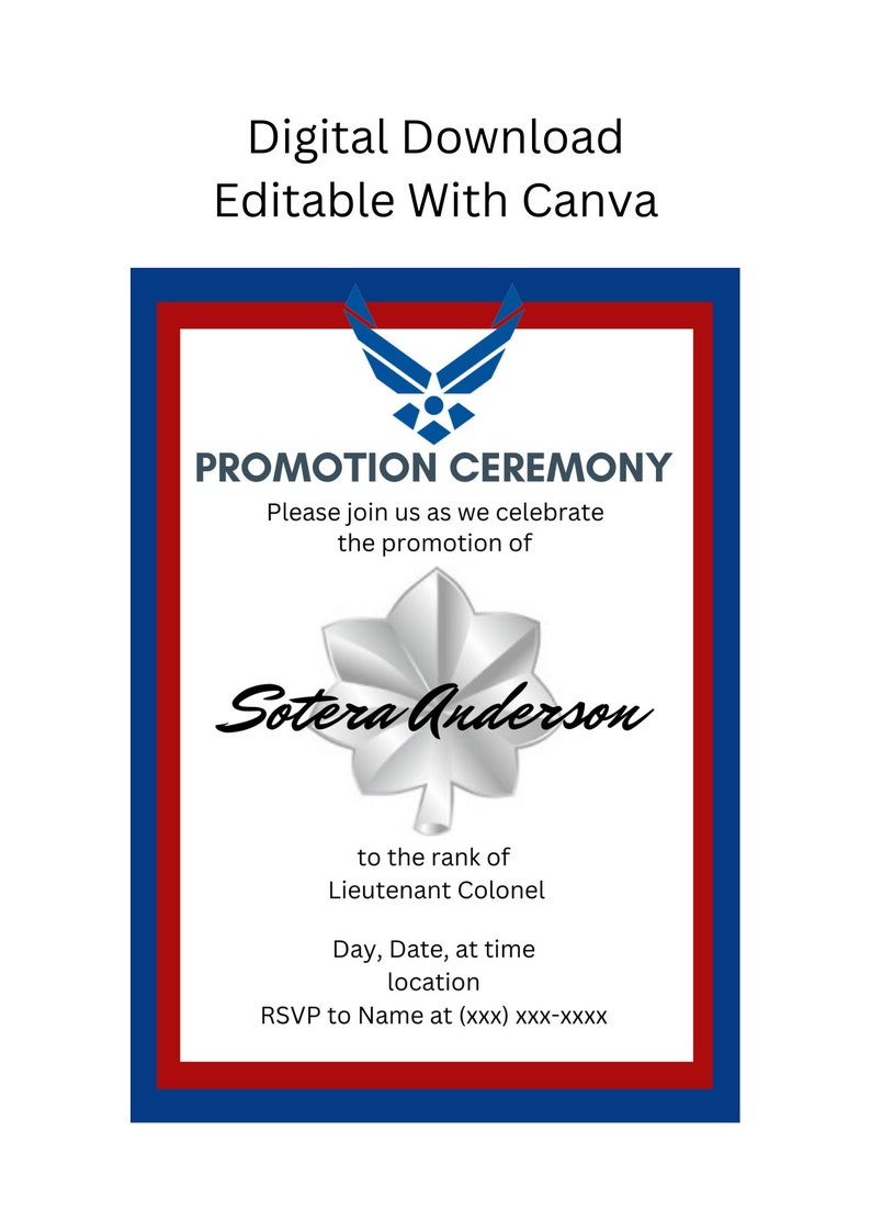 Air Force Promotion Invitation | Enlisted | Officer | Military ...