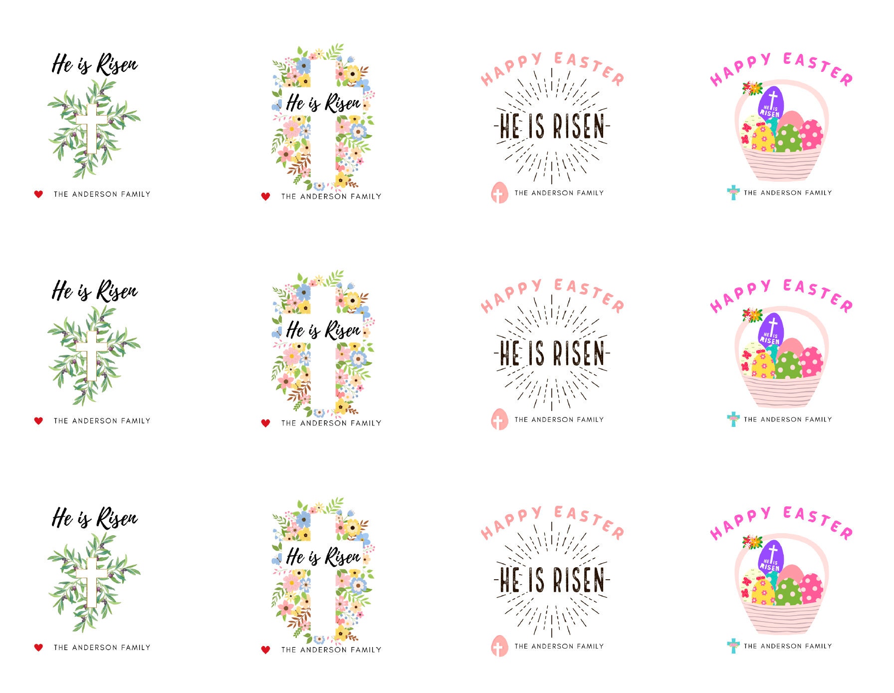 Easter Custom Stickers He is Risen Gift Labels Gift Tags - Etsy