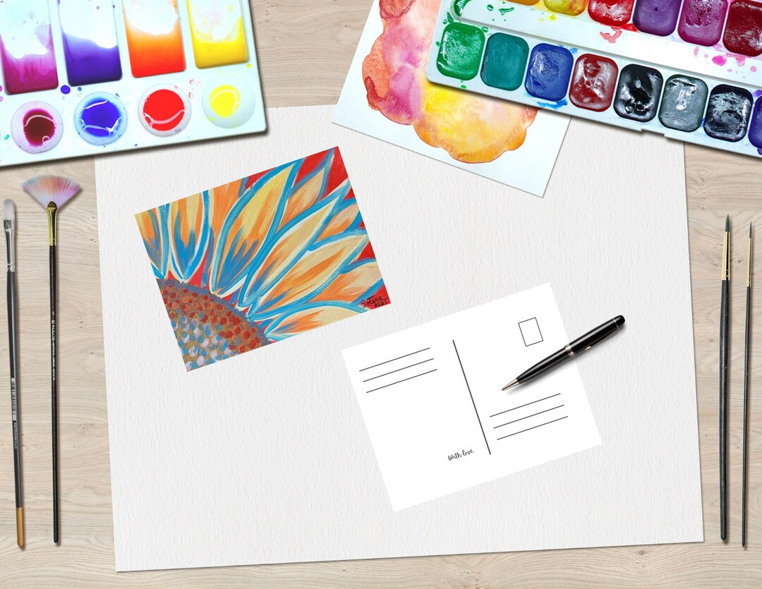 Sunflower POSTCARD DIGITAL Download - Etsy