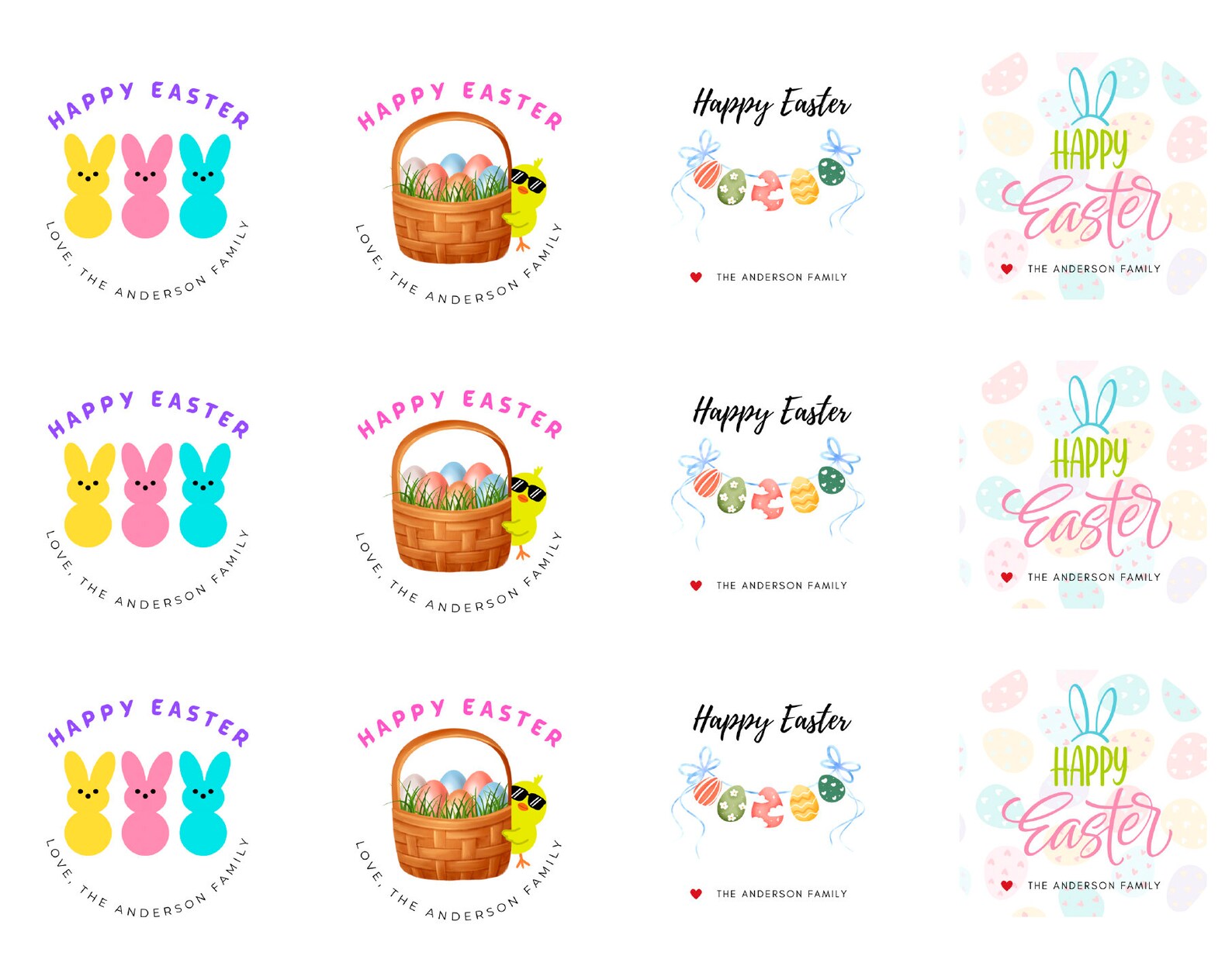 Custom Holiday Stickers | Easter Gift Labels | Gift Tags - Etsy