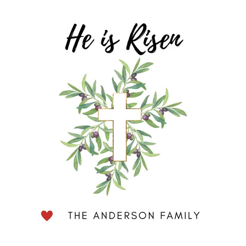 Easter Custom Stickers He is Risen Gift Labels Gift Tags - Etsy