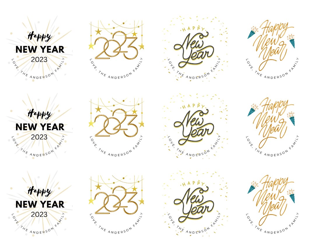 Custom Holiday Stickers New Years Gift Labels Gift Tags - Etsy