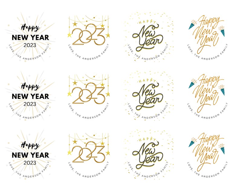 Custom Holiday Stickers | New Years Gift Labels | Gift Tags - Etsy