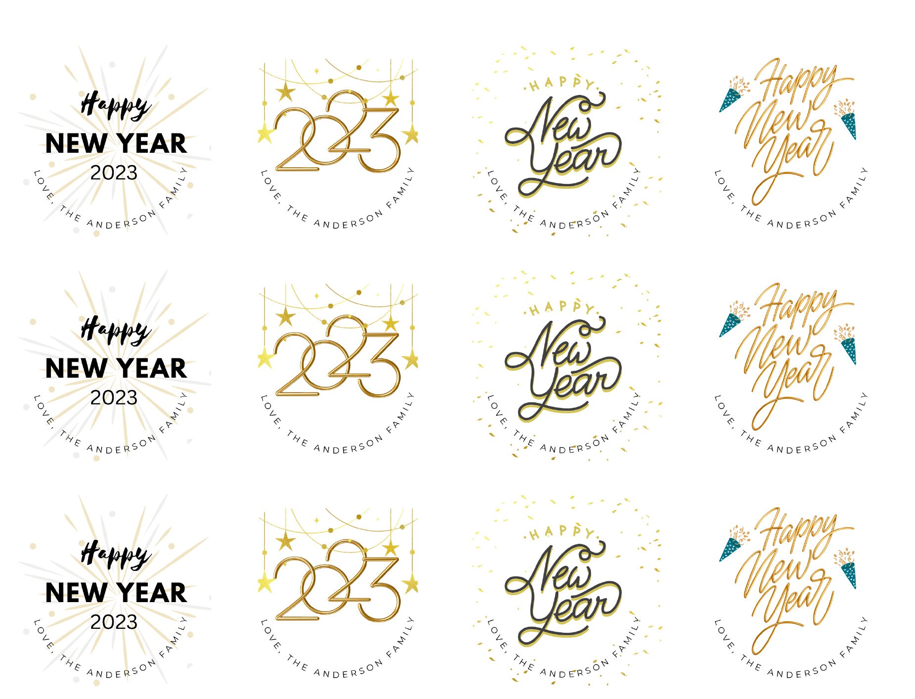 Custom Holiday Stickers New Years Gift Labels Gift Tags - Etsy