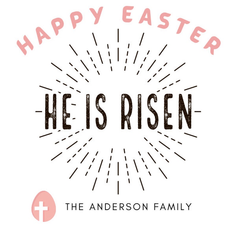 Easter | Custom Stickers | He is Risen Gift Labels | Gift Tags - Etsy