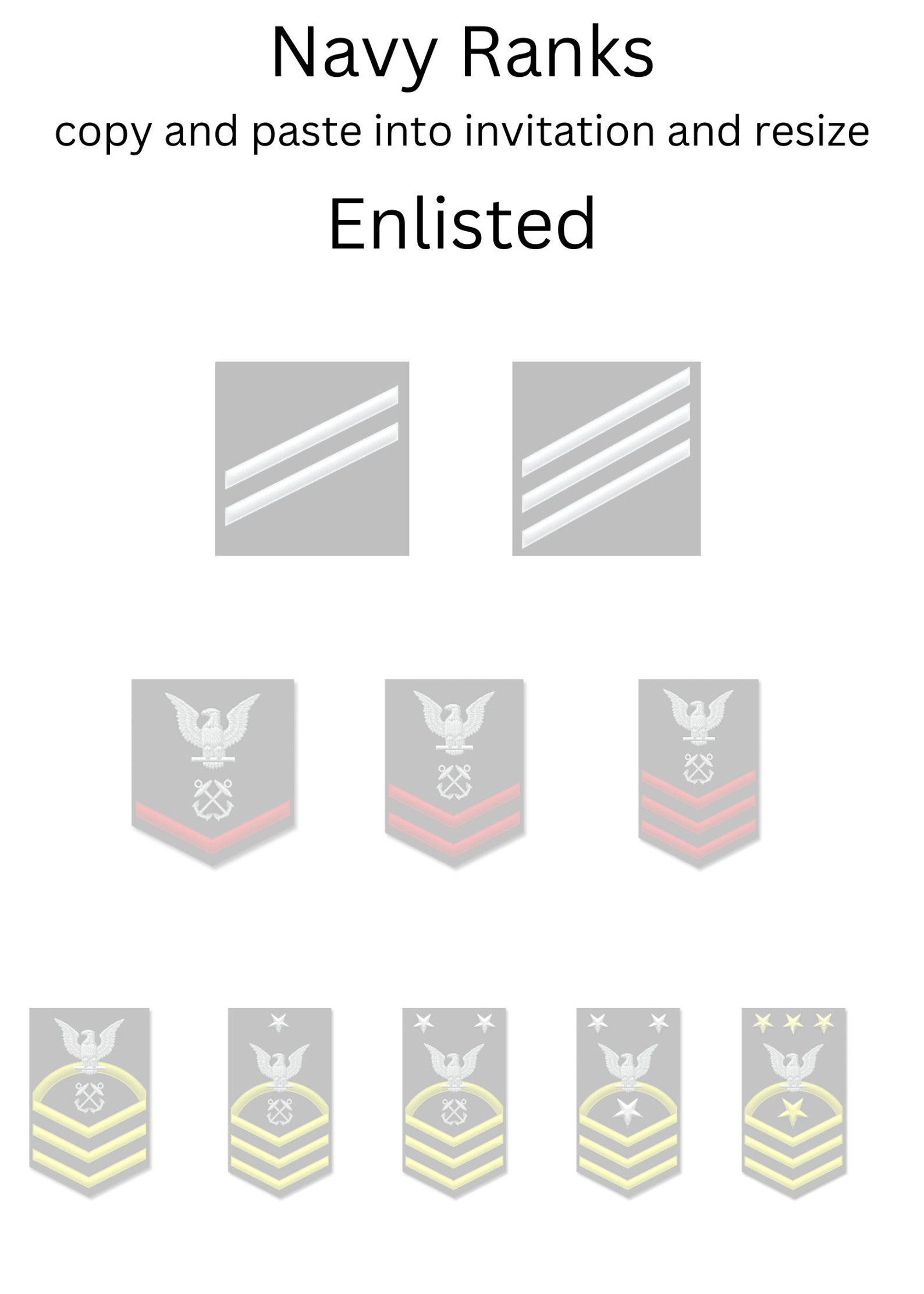 Navy Promotion Invitation | Enlisted | Officer | Military | Digital ...