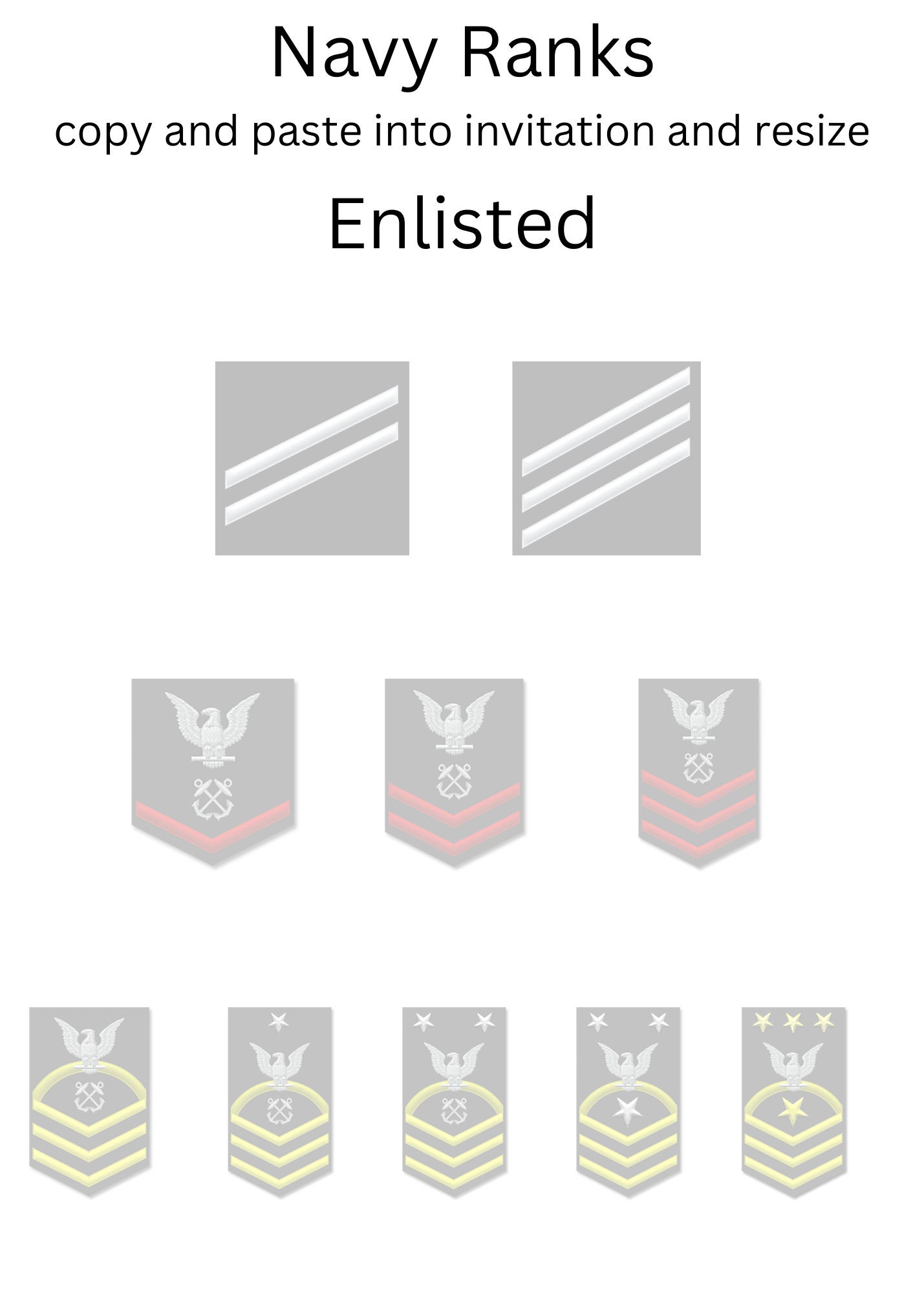Navy Promotion Invitation | Enlisted | Officer | Military | Digital ...