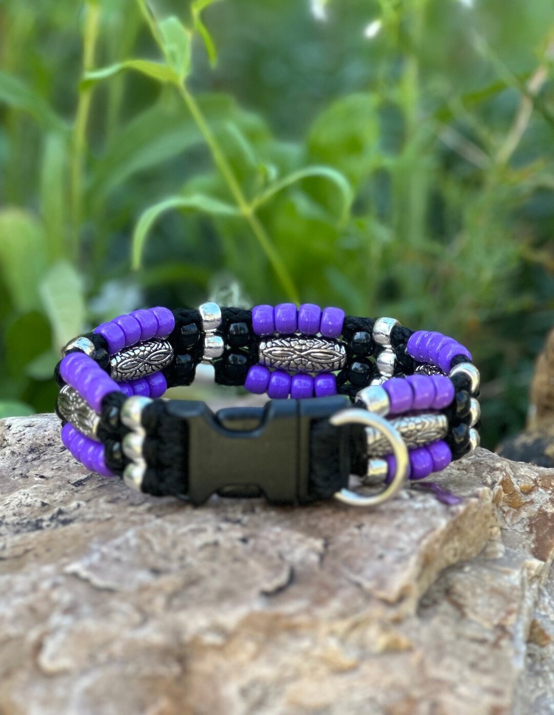 Purple Beaded Dog Collars - Beaded Dog Collars - Fancy Dog Collars ...