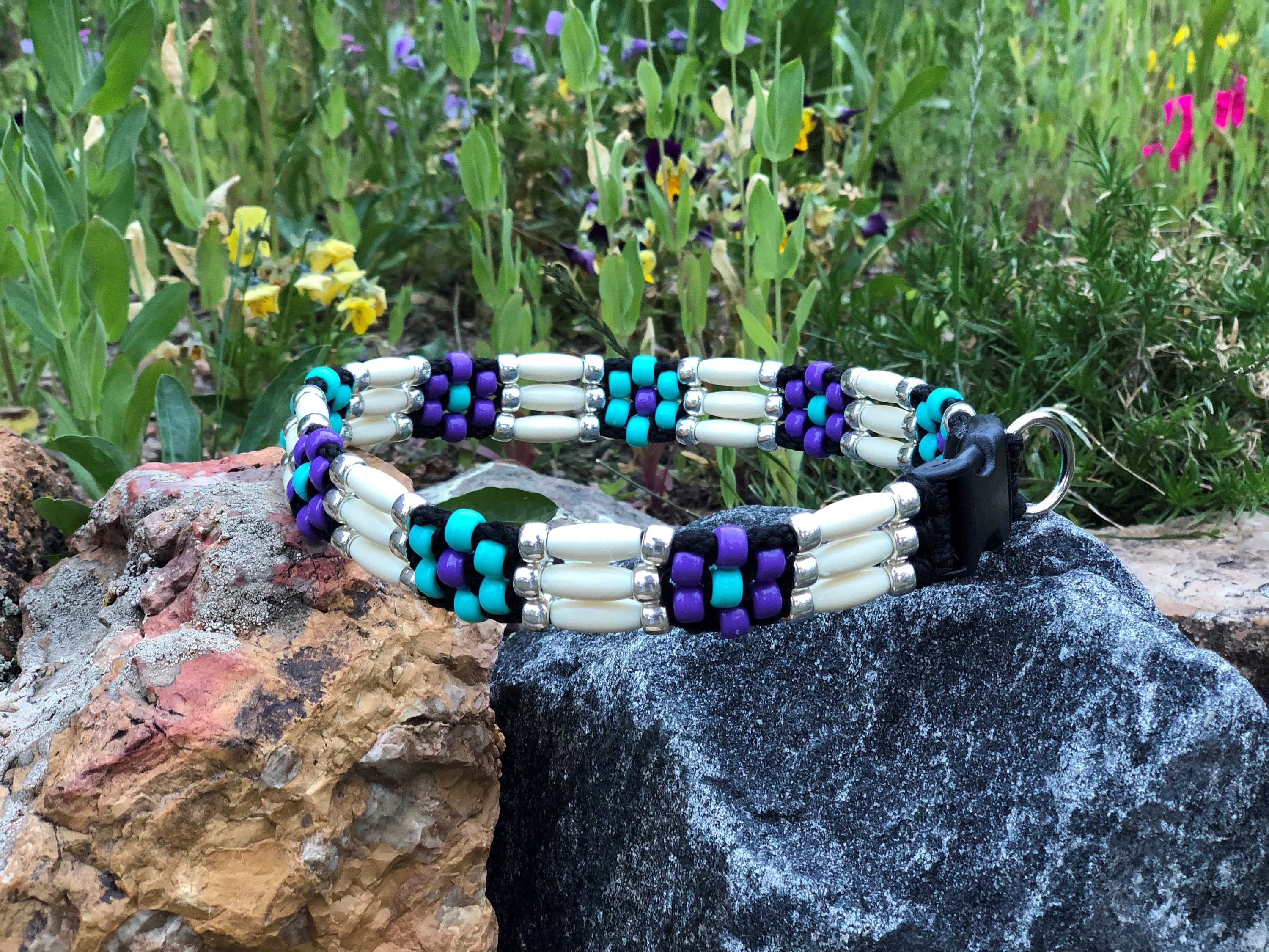 Purple Dog Collars - Beaded Dog Collars - Native American Dog Collars ...