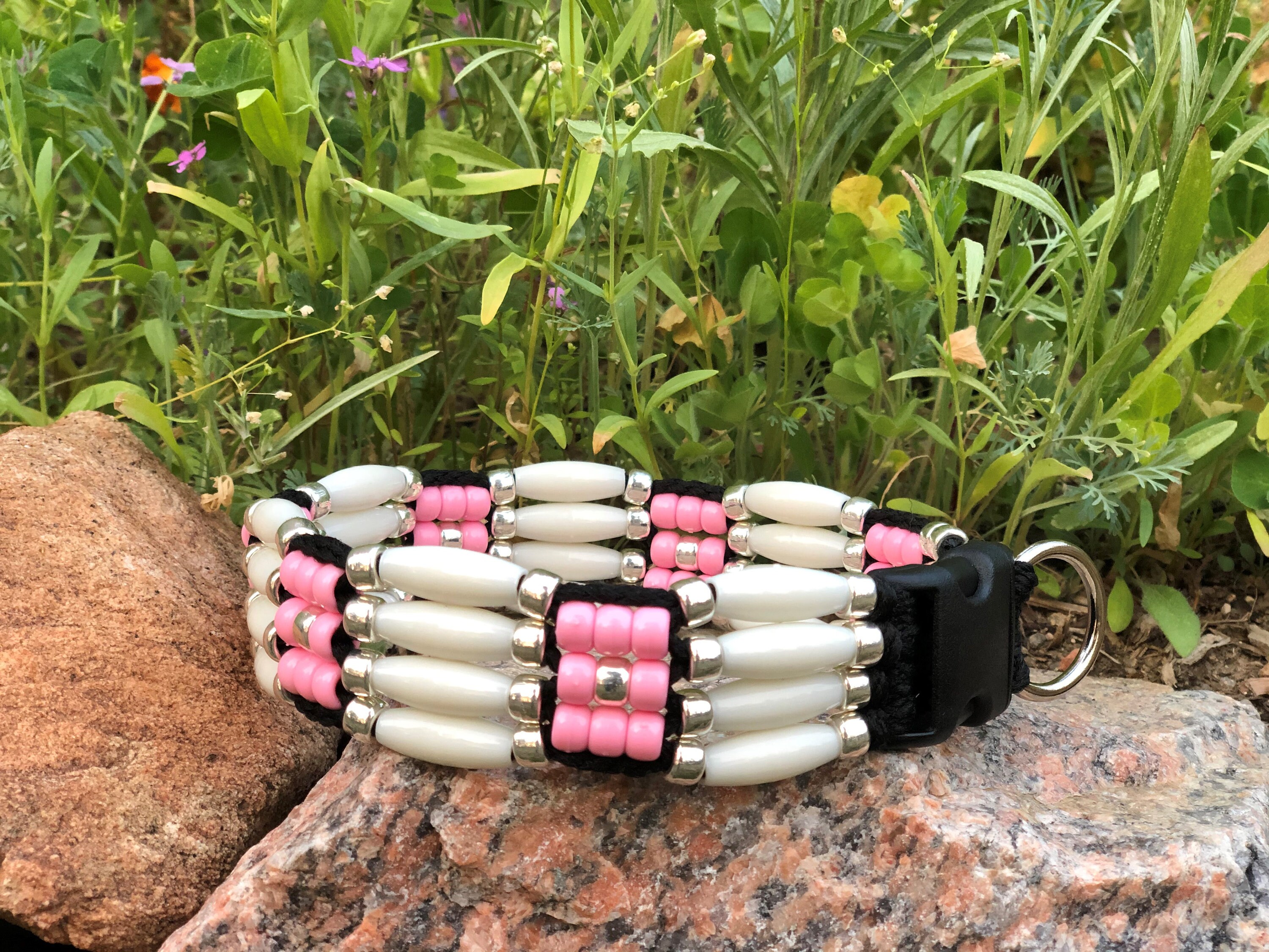 Pink Beaded Dog Collars Custom Beaded Dog Collars Beaded | Etsy