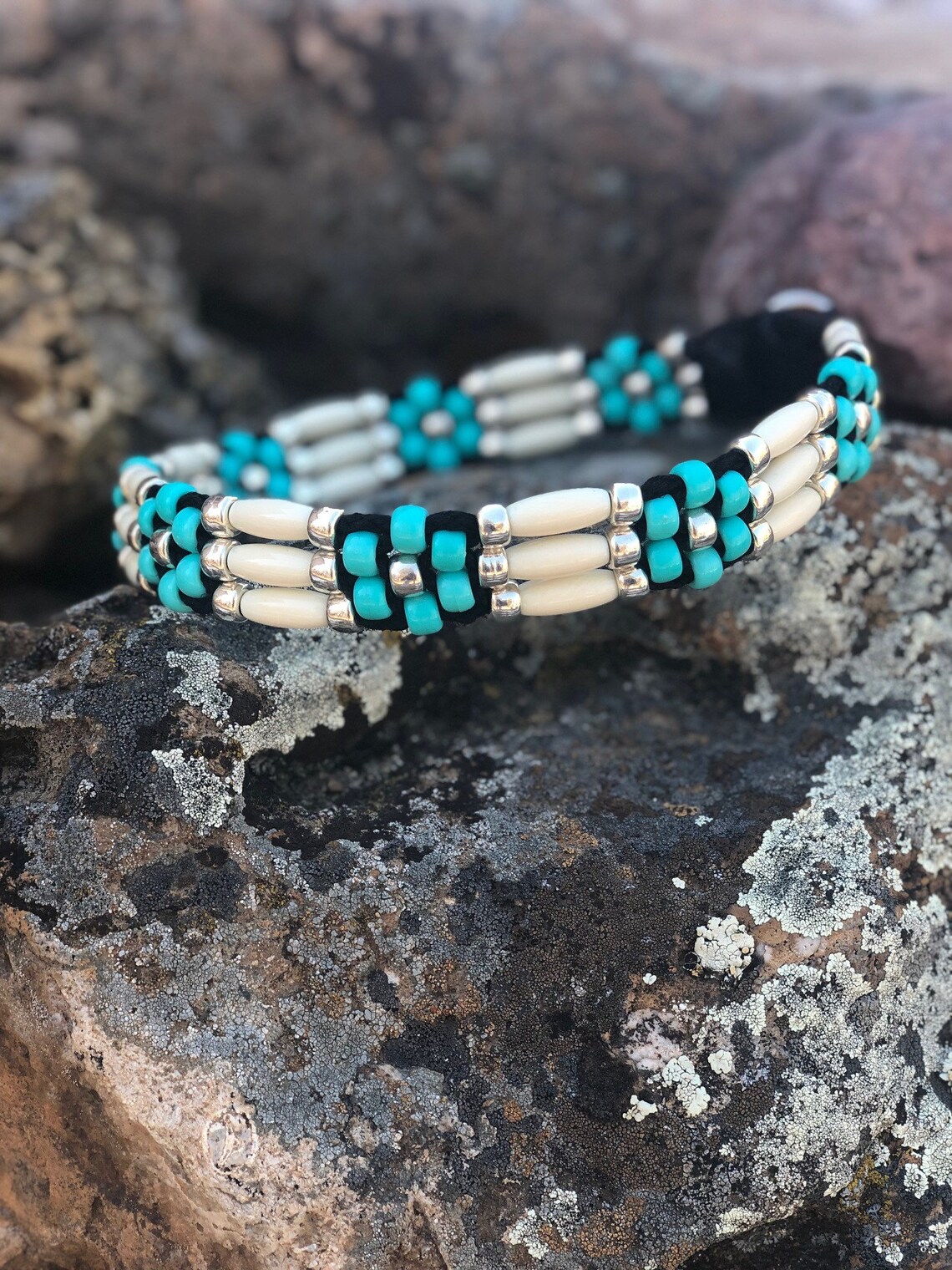 Turquoise Dog Collars - Beaded Dog Collars - Native American Dog ...