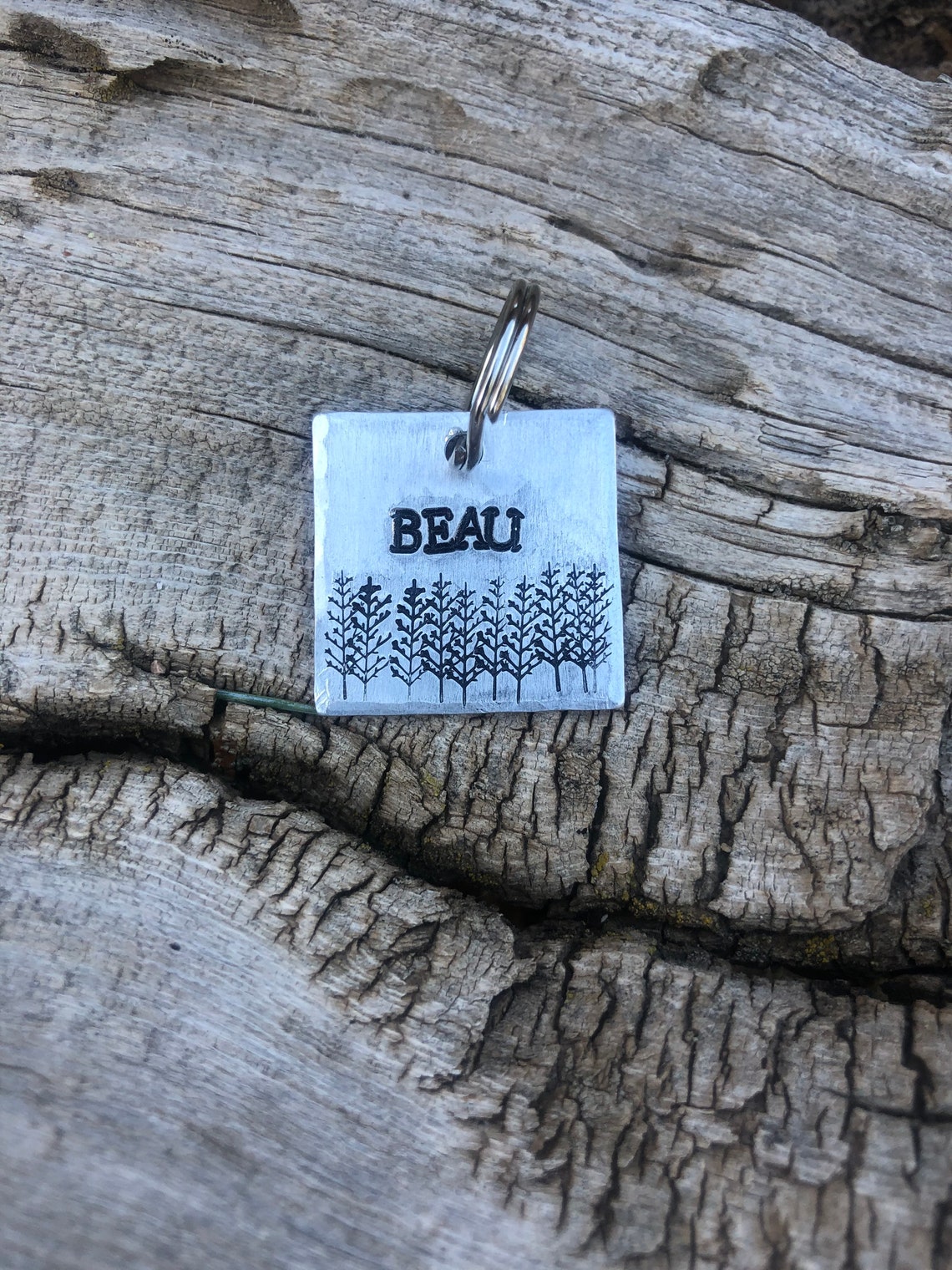 Stamped Metal Dog Tag - Pet ID Tag - Dog Collar Tag - Personalized Dog ...
