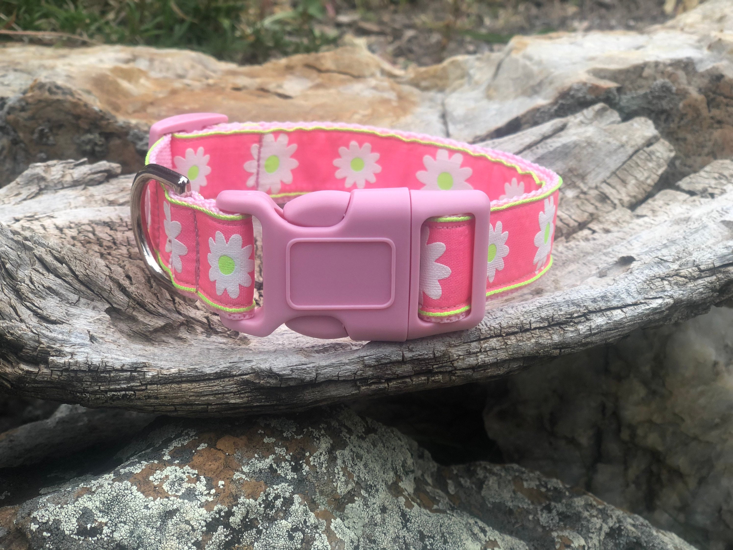 Pink Daisy Dog Collar - Daisy Dog Collars - Pink Dog Collars - Flower ...