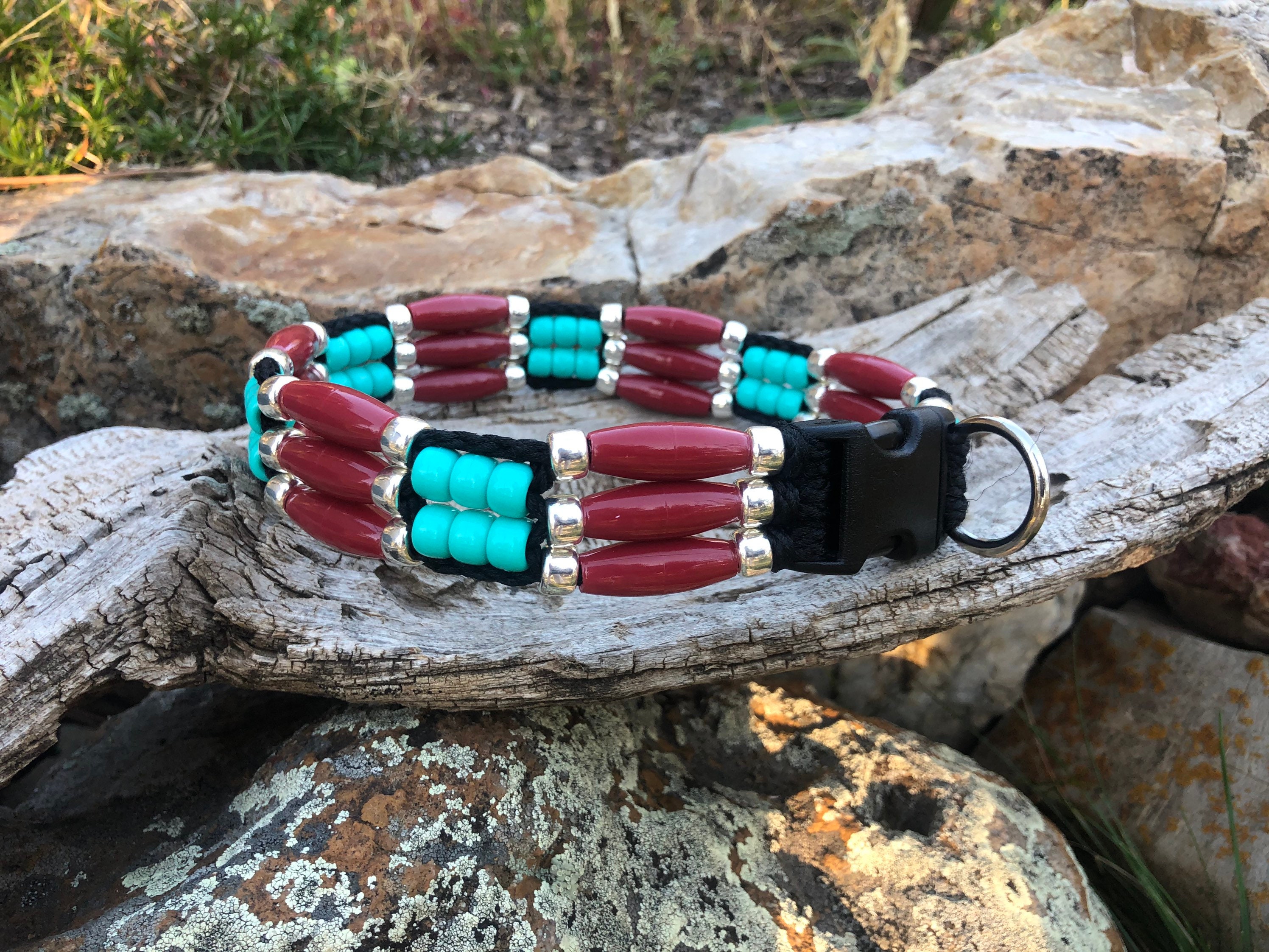 Turquoise Dog Collars Beaded Dog Collars Southwest Dog | Etsy