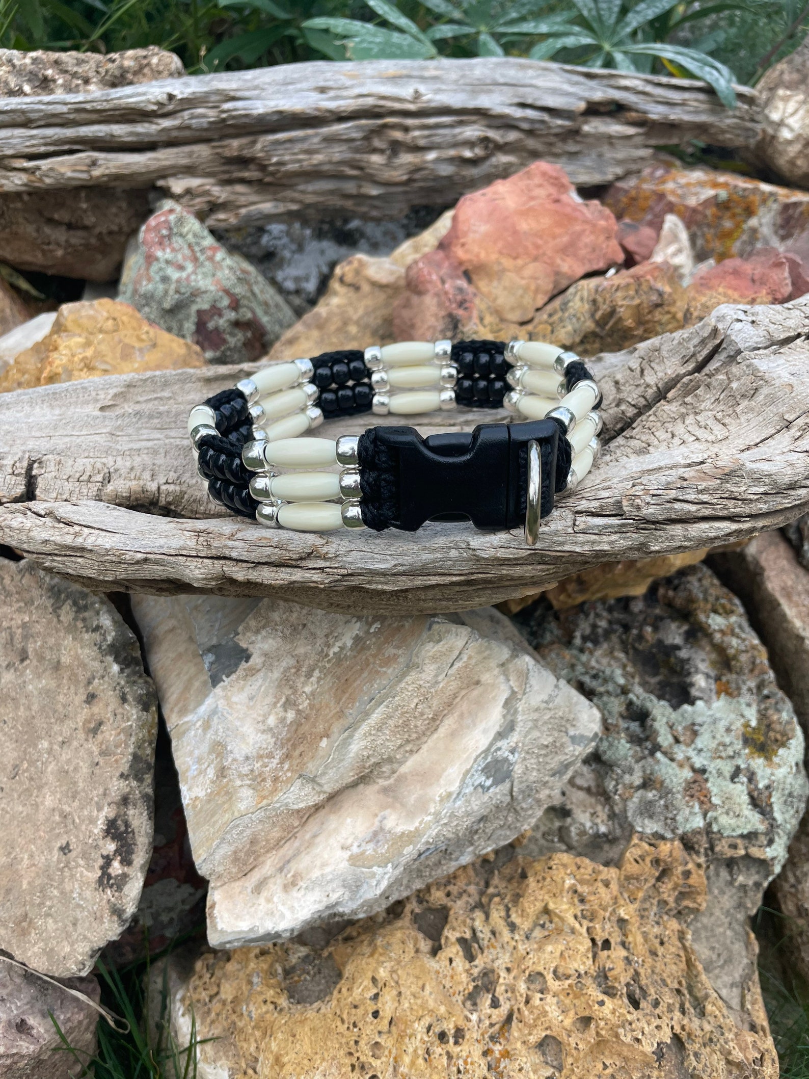 Black & White Dog Collars -beaded Dog Collars - Native American Dog ...