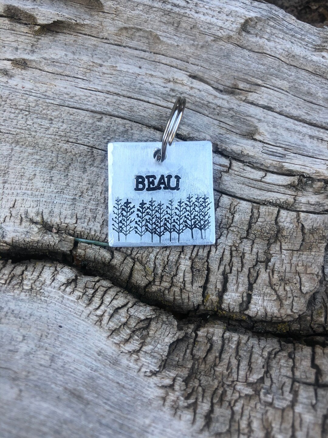 Stamped Metal Dog Tag - Pet ID Tag - Dog Collar Tag - Personalized Dog ...