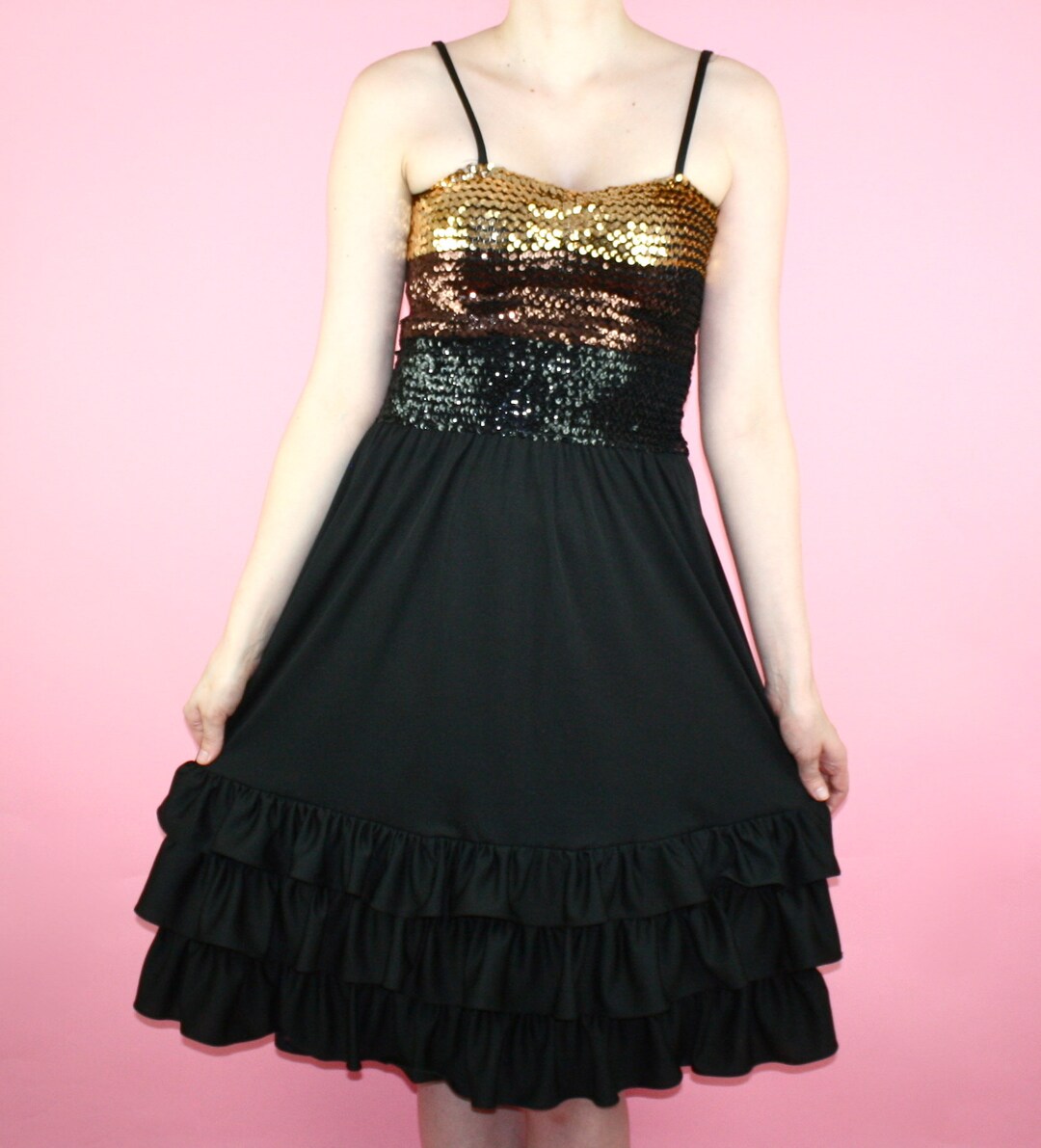 Stunning Vintage 70s Sequin Dress Shubette Uk 8 US 4 1970s Made in ...