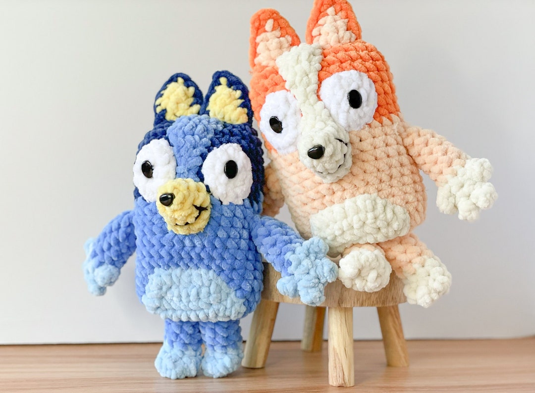 Medium Handmade Blue Heeler and Bingo Crocheted Stuffed Animal ...