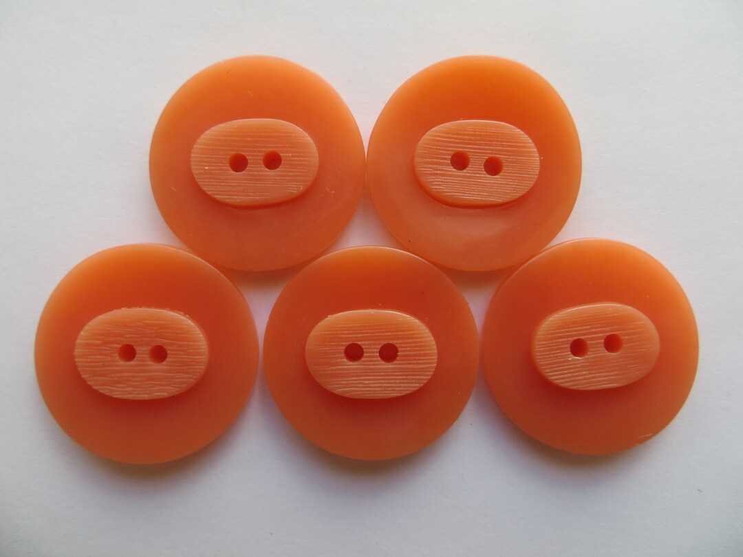 1940s Vintage Med Glossy Oval-center Round 'rockmelon' Orange Coat ...