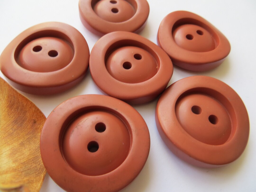 1960s Vintage Med Tapered-rim 2-hole MOD 'siena' Brown Coat Jacket ...