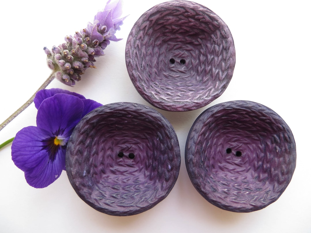 1950s French Couture Buttons: Lavender Purple Chain Stitch, 44mm - Etsy