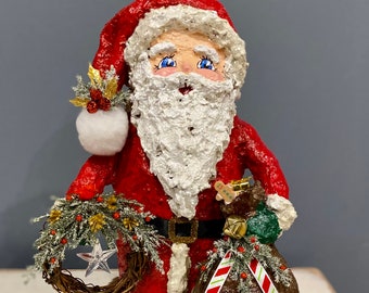 Paper Mache Santa - Etsy