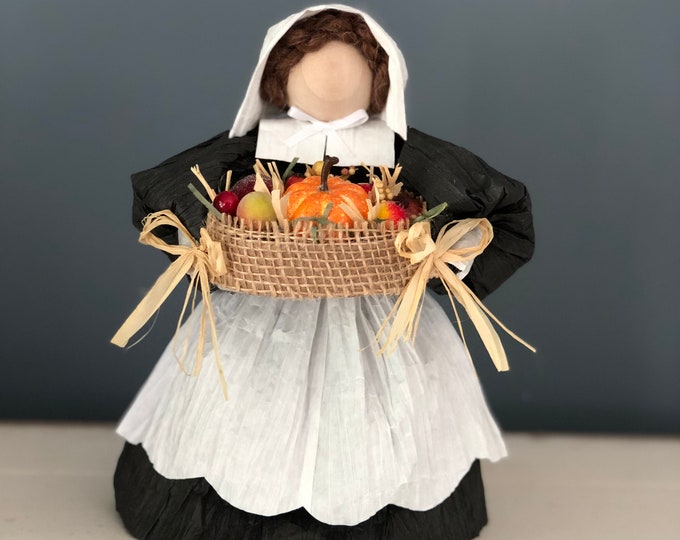 Pilgrim Doll. Pilgrim Figurine. Thanksgiving Table. Corn Husk Doll ...