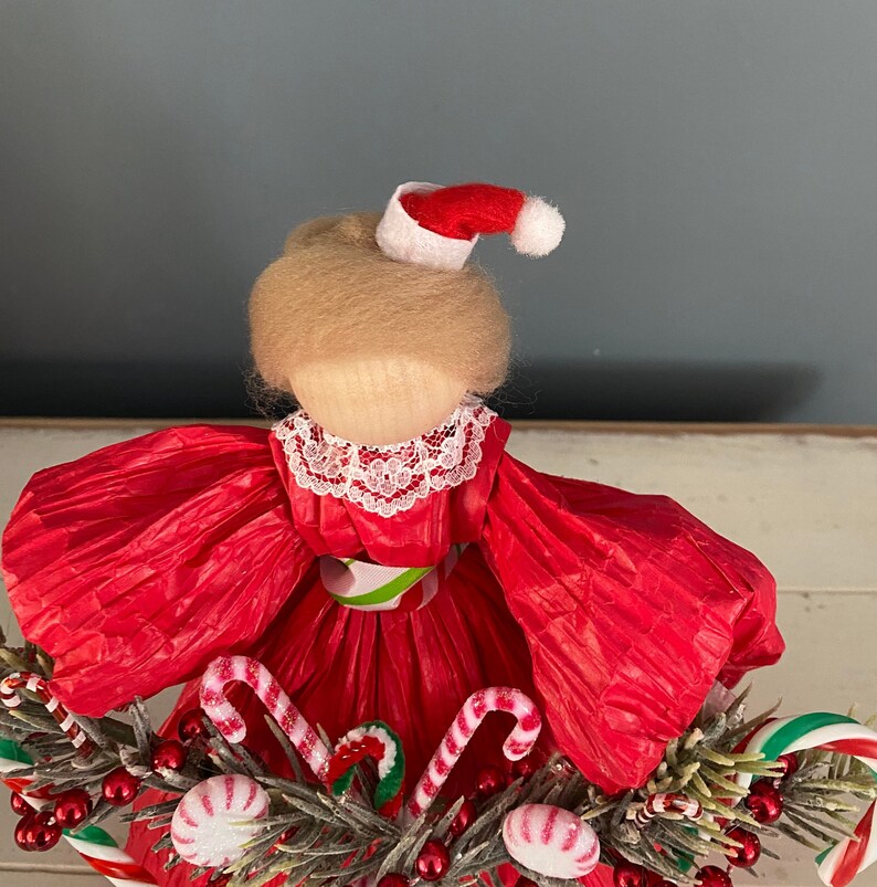 Whimsical Candy Cane Collectable Doll. Handmade Corn Husk - Etsy