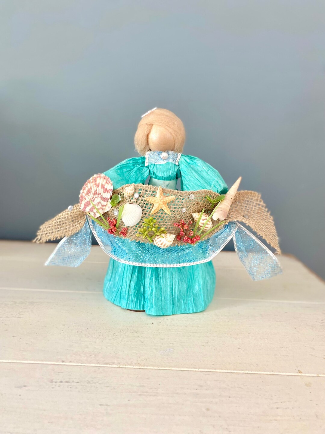 Summer Beach Handmade Doll. Unique Country Farmhouse Corn Husk Doll ...