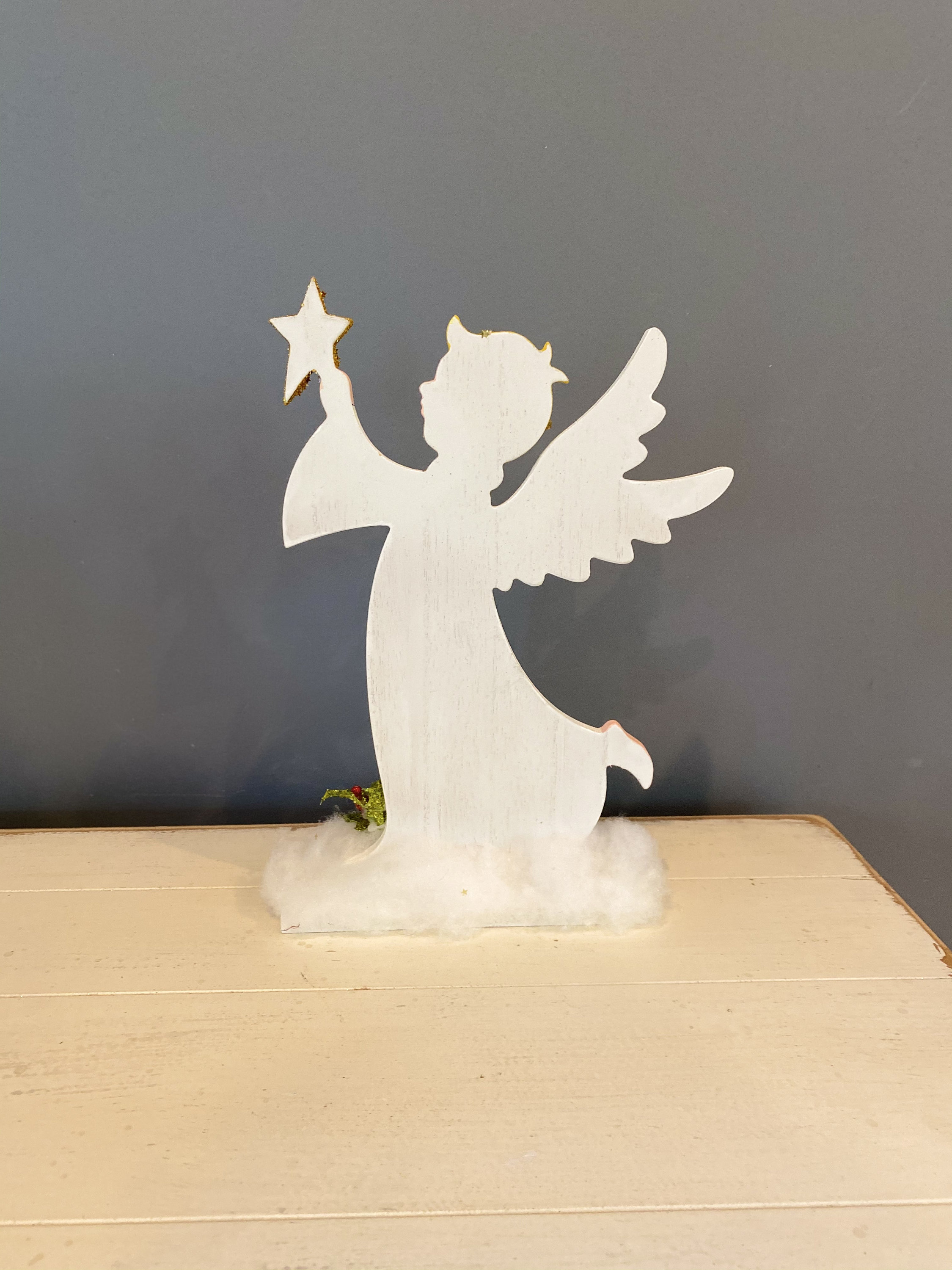 Hand Painted Wood Standing Angel. Christmas Angel. Heavenly - Etsy.de