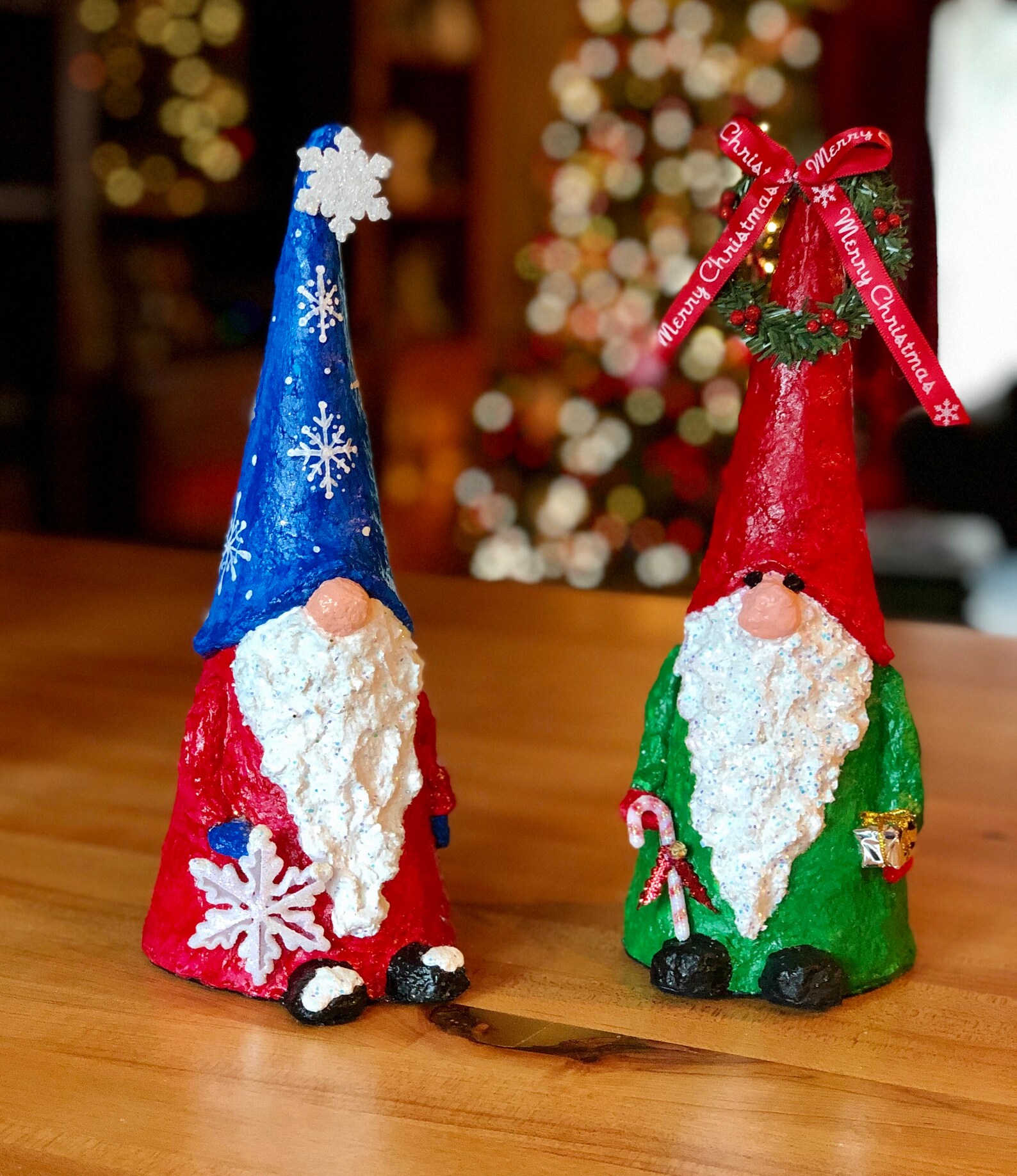 Handmade Paper Mache Christmas Gnome: OOAK Holiday Decor - Etsy