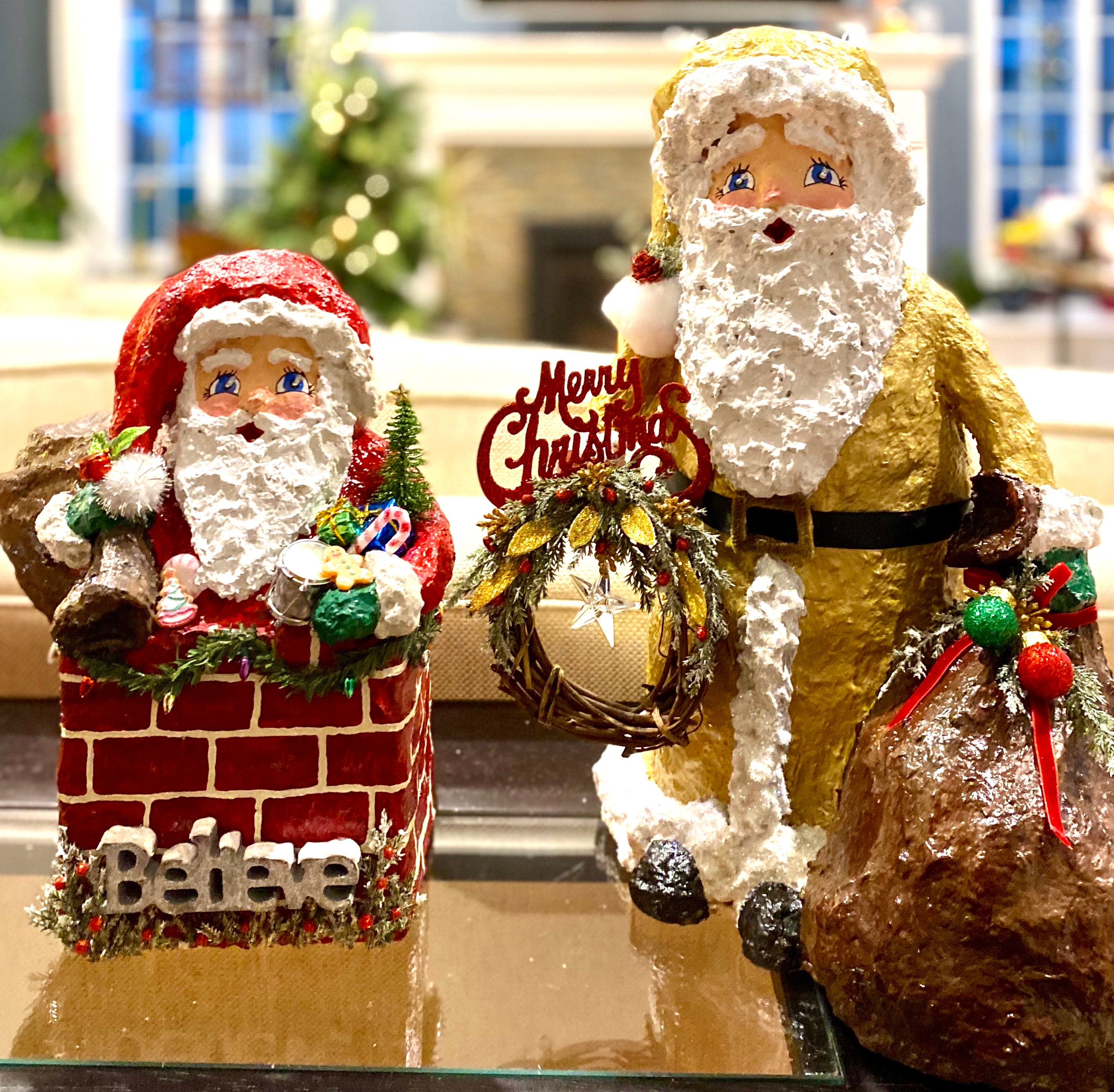 Elegant Handmade Santa Sculpture. 14K Luxe Santa Decor. OOAK - Etsy