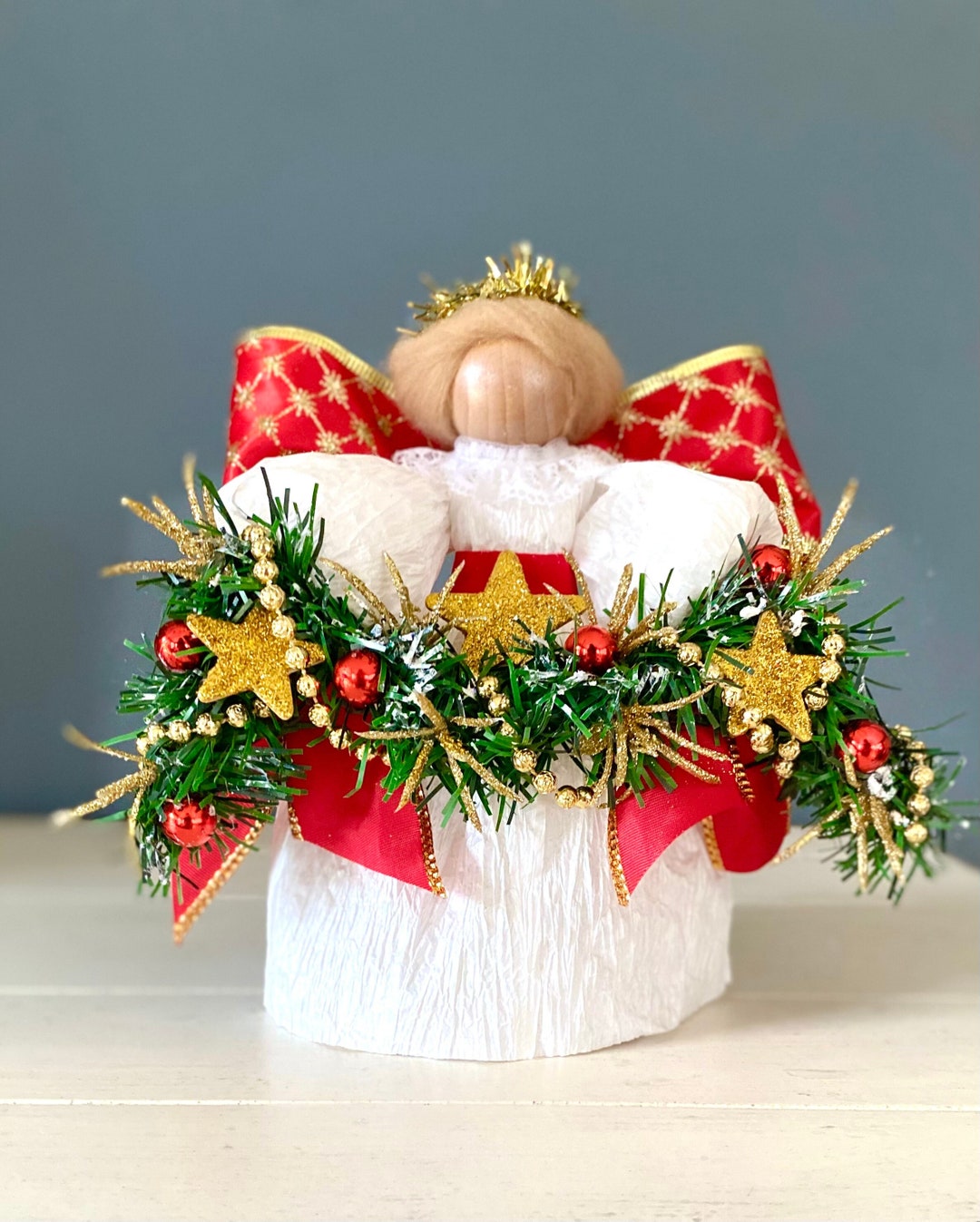 Christmas Angel. Tabletop Angel. Collectable Handmade Doll. Corn Husk ...