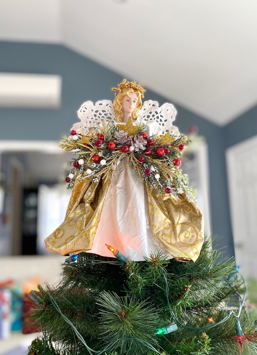Luxe Treetop Angel. OOAK Christmas Angel. Handmade Angel Decor ...